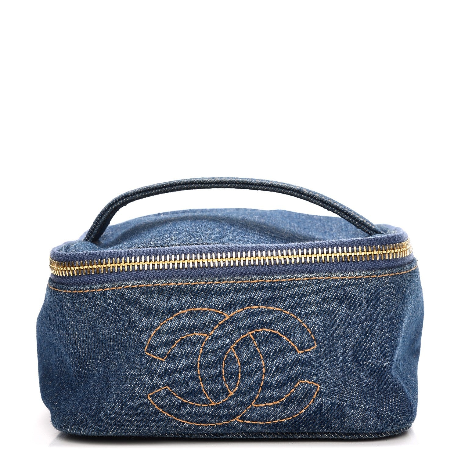 Chanel Denim Vanity Cosmetic Case Blue 208502 – FASHIONPHILE