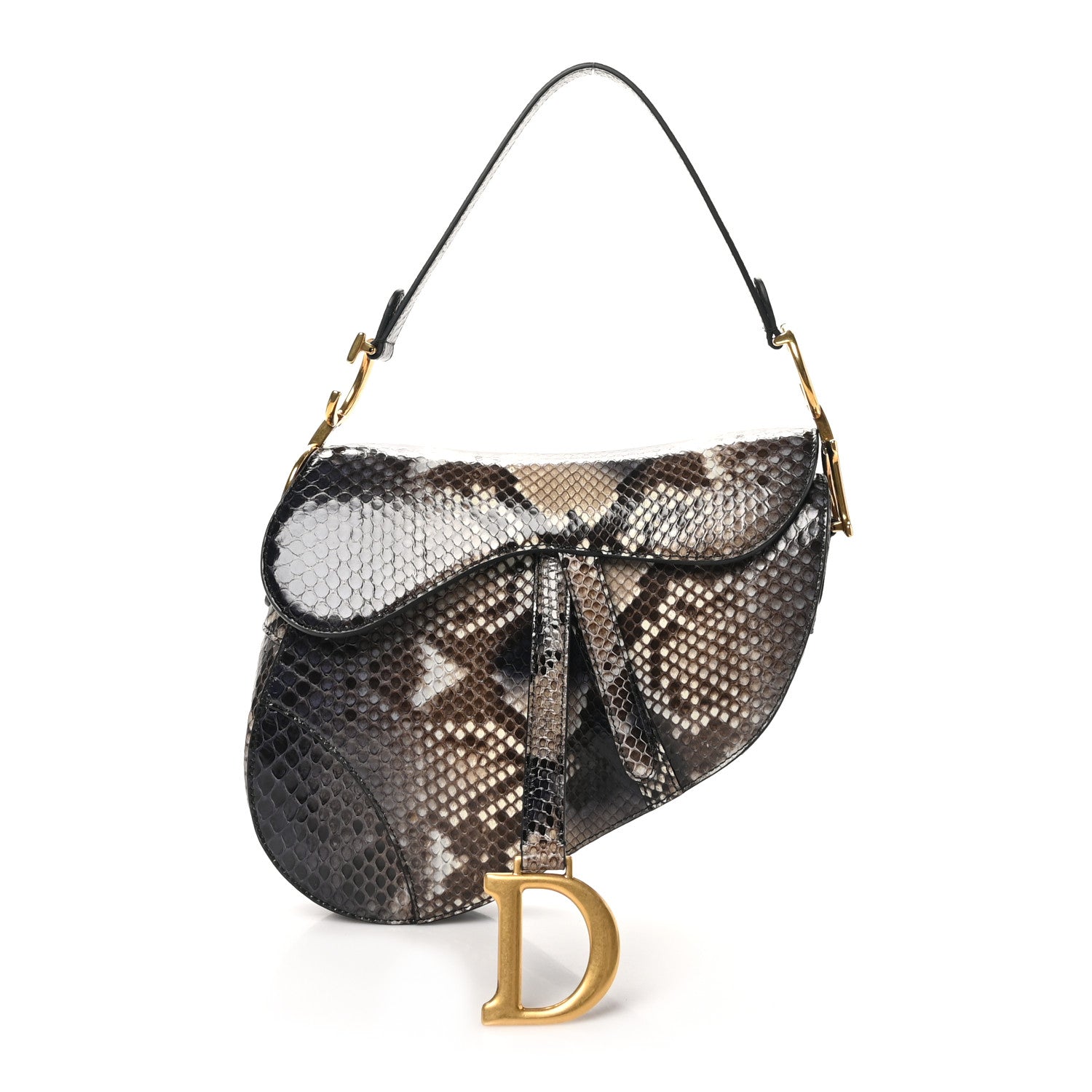 Christian Dior Snakeskin Saddle Bag Brown 1647820 – FASHIONPHILE