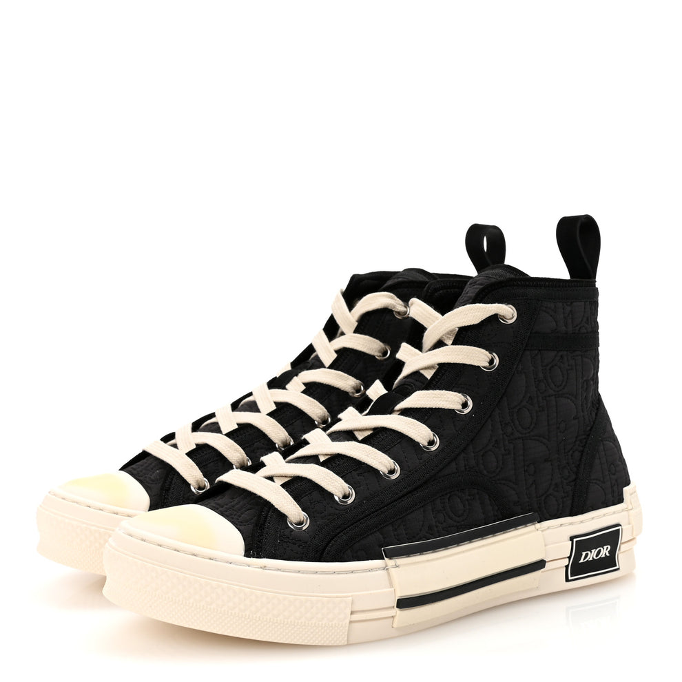 Christian Dior Oblique Kumo Mens B23 High Top Sneakers 40 Black Beige ...