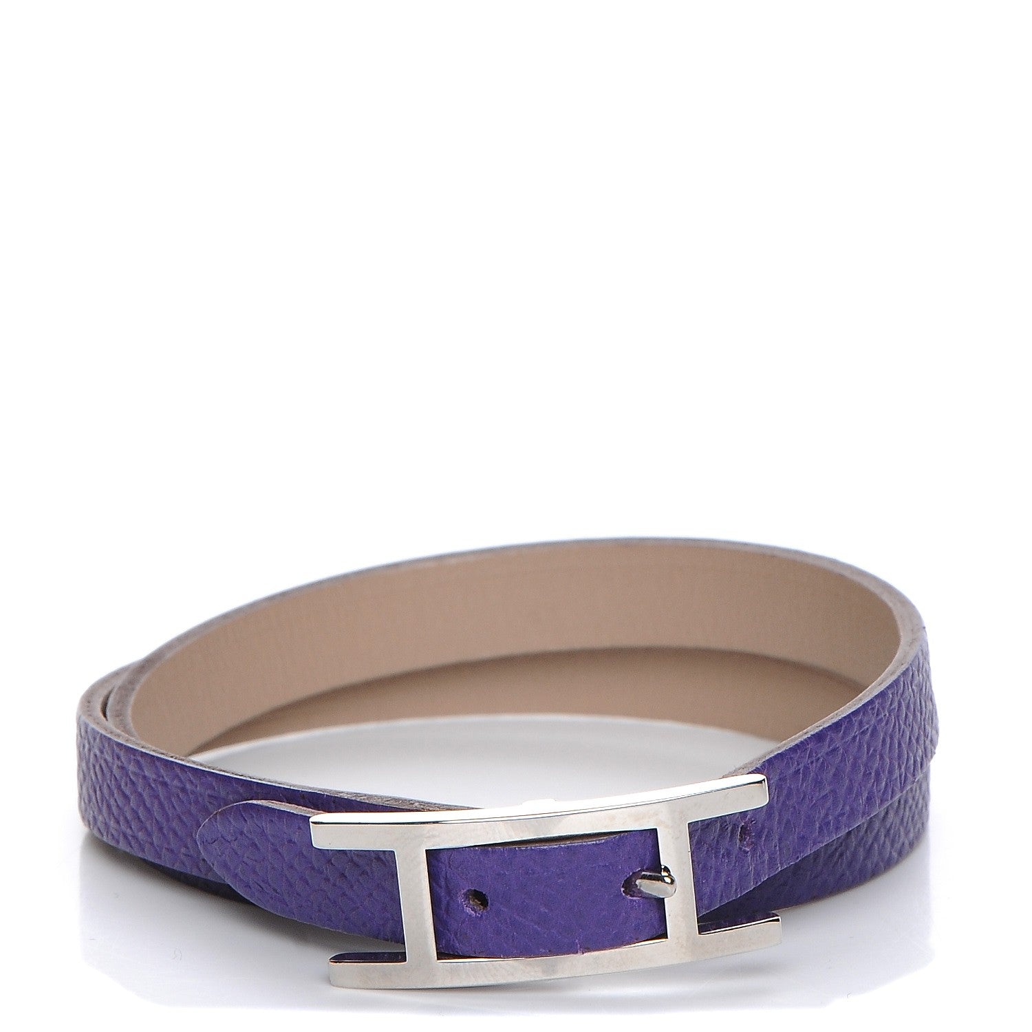 Hermes Epsom Hapi 3 MM Double Tour Wrap Bracelet M Crocus 211124 ...