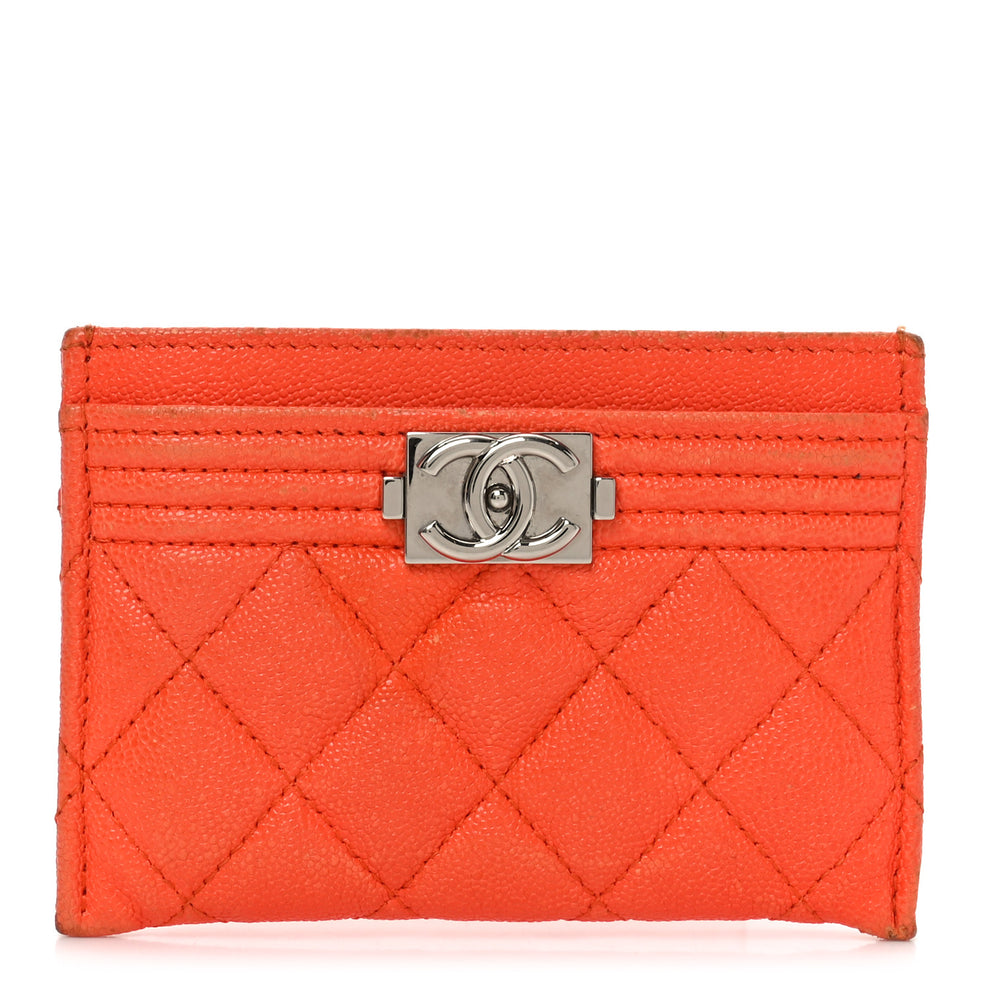Chanel Caviar Quilted Boy Card Holder Orange 1783156 – FASHIONPHILE