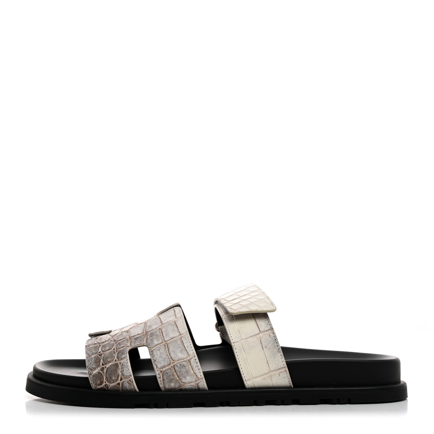 Hermes Matte Niloticus Crocodile Himalaya Mens Chypre Sandals 44 White ...