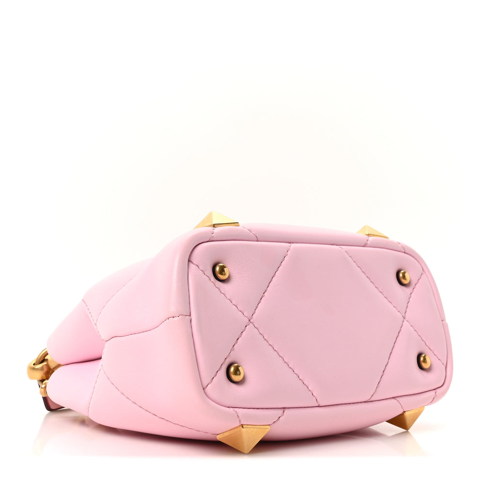 Valentino Garavani Nappa Mini Roman Stud The Handle Bag Pink Borealis ...