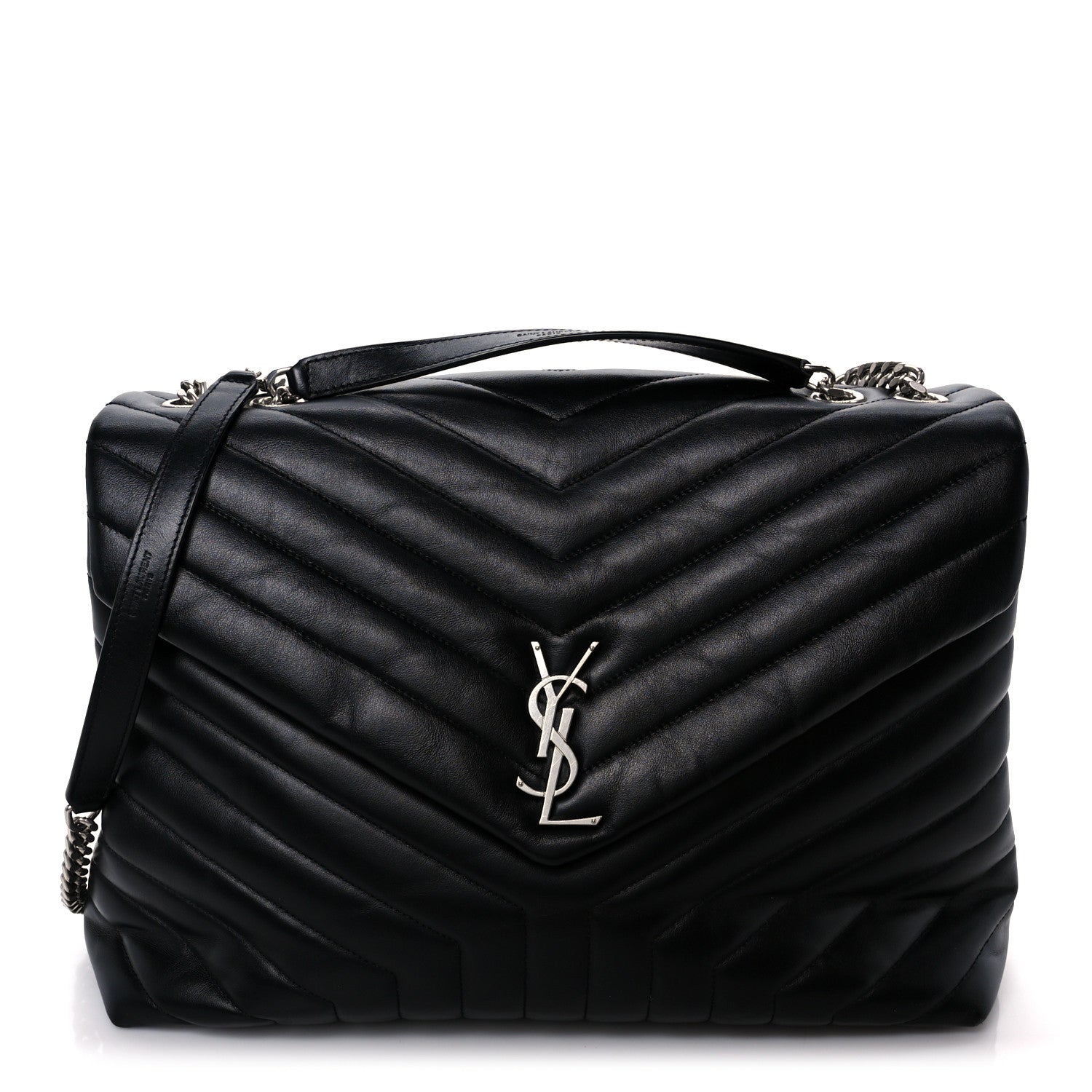 Saint Laurent Calfskin Y Quilted Monogram Large Loulou Chain Satchel ...