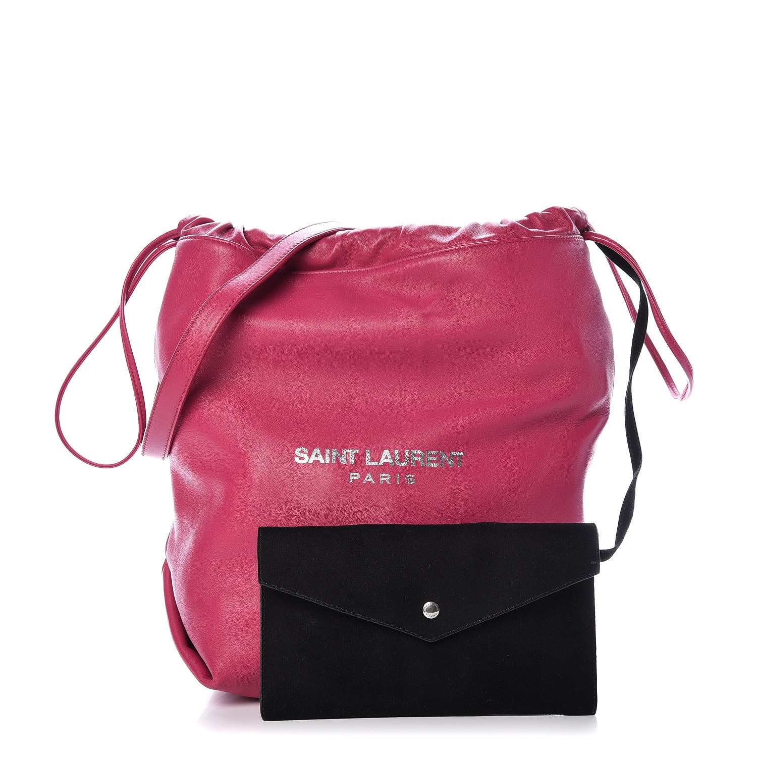 Saint Laurent Lambskin Teddy Drawstring Bag Freesia 411804 – FASHIONPHILE