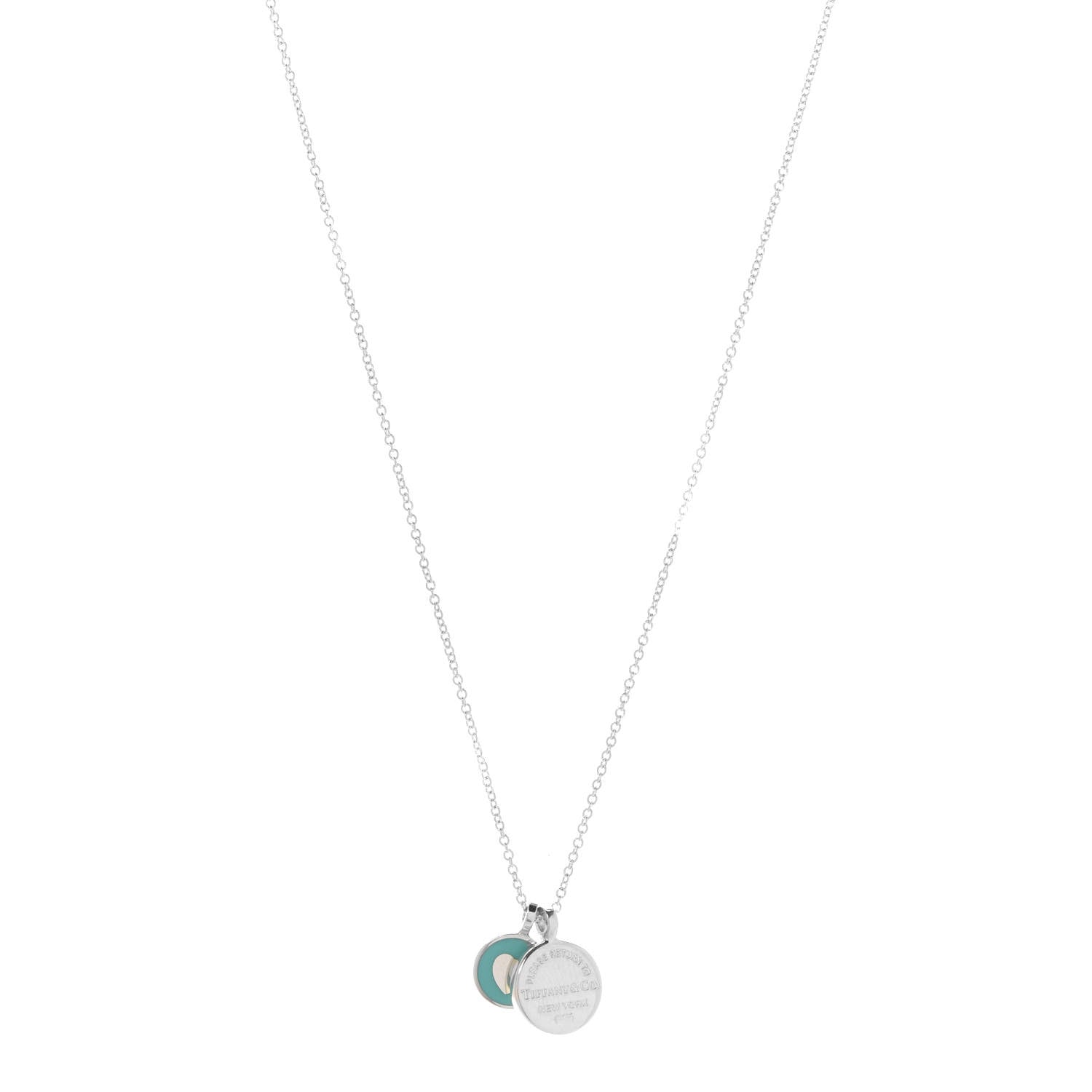 Tiffany Sterling Silver Enamel Return to Tiffany Double Round Tag ...