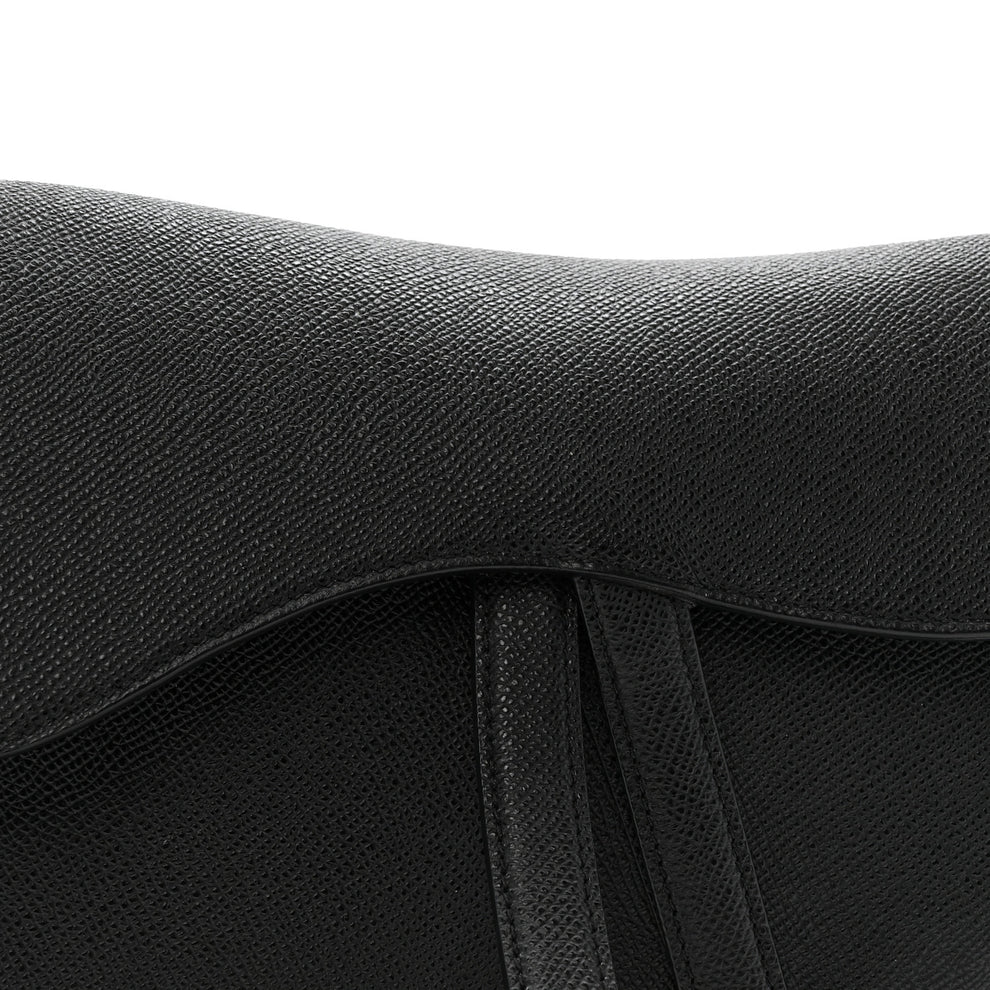 Christian Dior Grained Calfskin Saddle Bag Black 1788836 – FASHIONPHILE