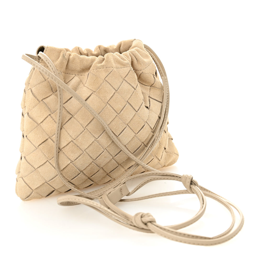 Bottega Veneta Suede Intrecciato Small Dustbag Ecru Gold 1785111 ...