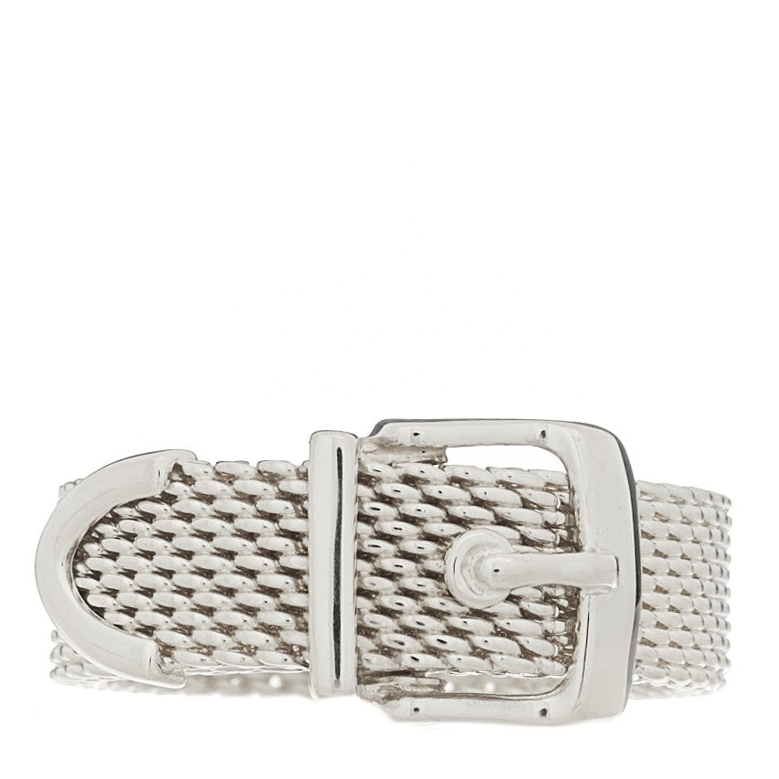 Tiffany Sterling Silver Somerset Mesh Buckle Ring 51 5.75 1568554 ...