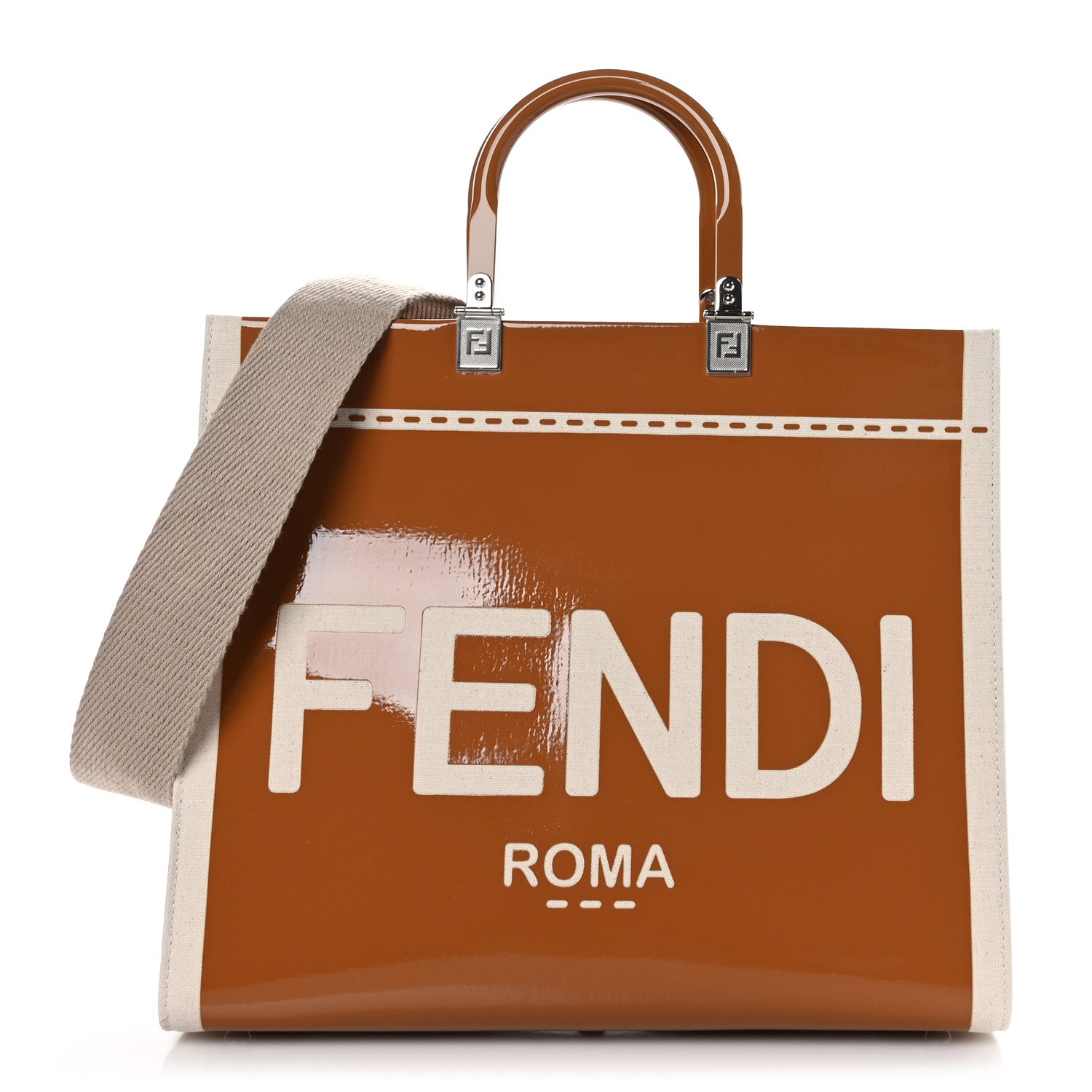 Fendi Patent Plexiglass Medium Fendi Sunshine Shopper Tote Grezzo ...