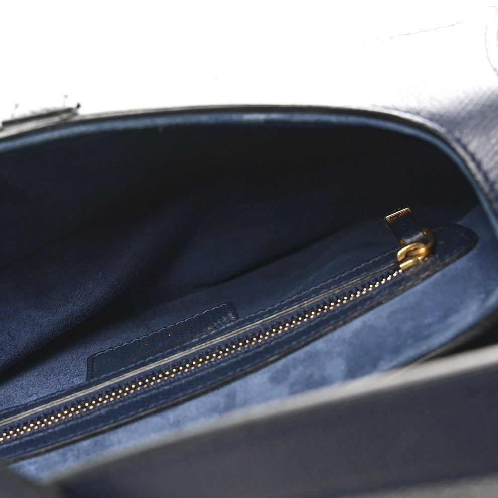 Christian Dior Grained Calfskin Saddle Bag Navy 1794598 – FASHIONPHILE