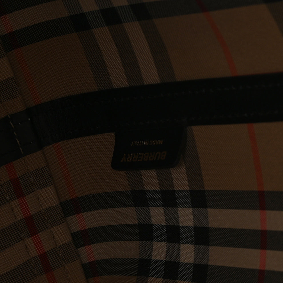 Burberry Cotton Canvas Calfskin Heritage Print Small Tote Beige 1783176 ...