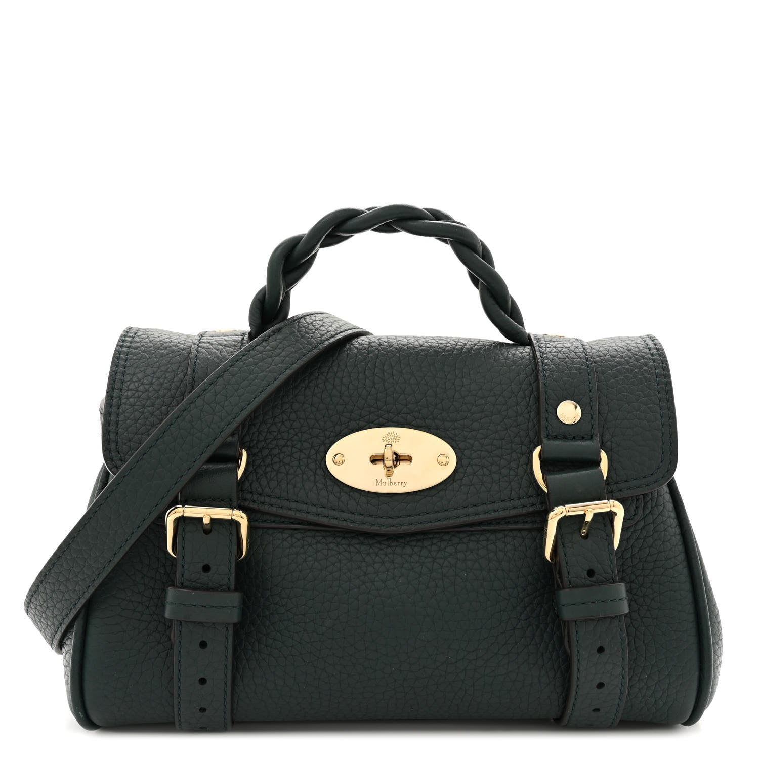 Mulberry Heavy Grain Mini Alexa Mulberry Green 1508068 – FASHIONPHILE
