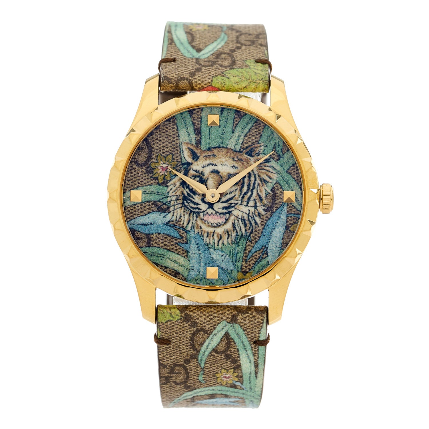 Gucci Stainless Steel Canvas 38mm G-Timeless Supreme GG Tiger Quartz ...