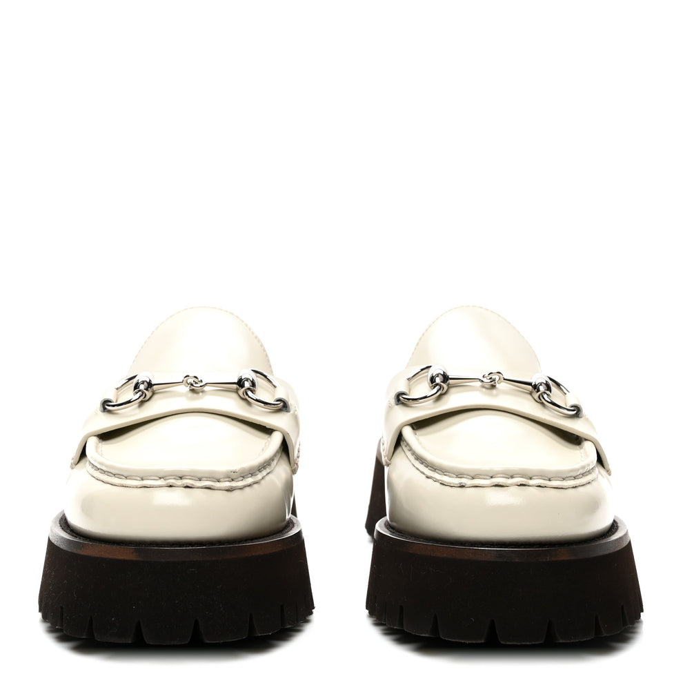 Gucci Cordovan Lux Horsebit Platform Mules 38 Mystic White 1890790 ...
