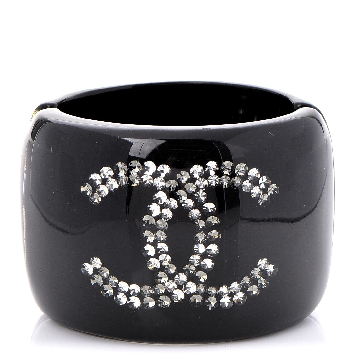 Chanel Resin Crystal CC Cuff Black 250636 – FASHIONPHILE