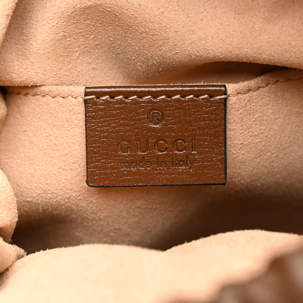 Gucci Monogram Textured Calfskin Horsebit 1955 Drawstring Bucket Bag ...