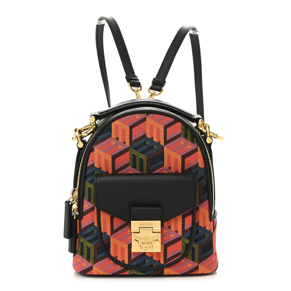 MCM Jaquard Cubic Monogram Rockstar X-Mini Tracy Backpack Multicolor ...
