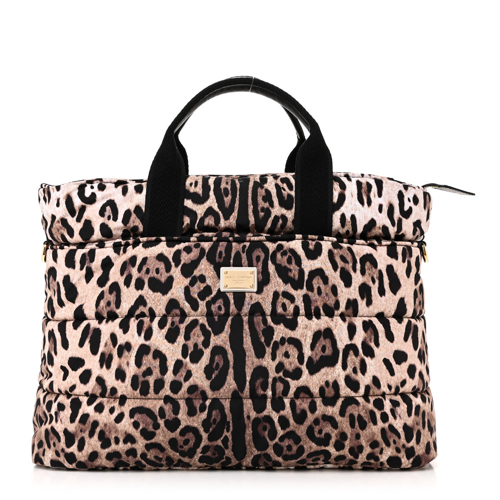 Dolce & Gabbana Nylon Leopard Print Changing Bag Brown 1781615 ...