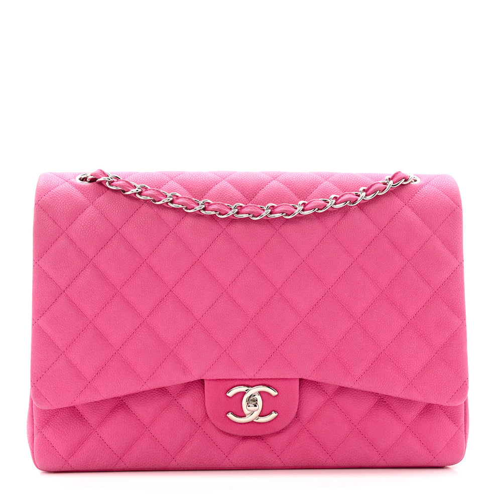 Chanel Iridescent Caviar Quilted Maxi Double Flap Hot Pink 1783450 ...