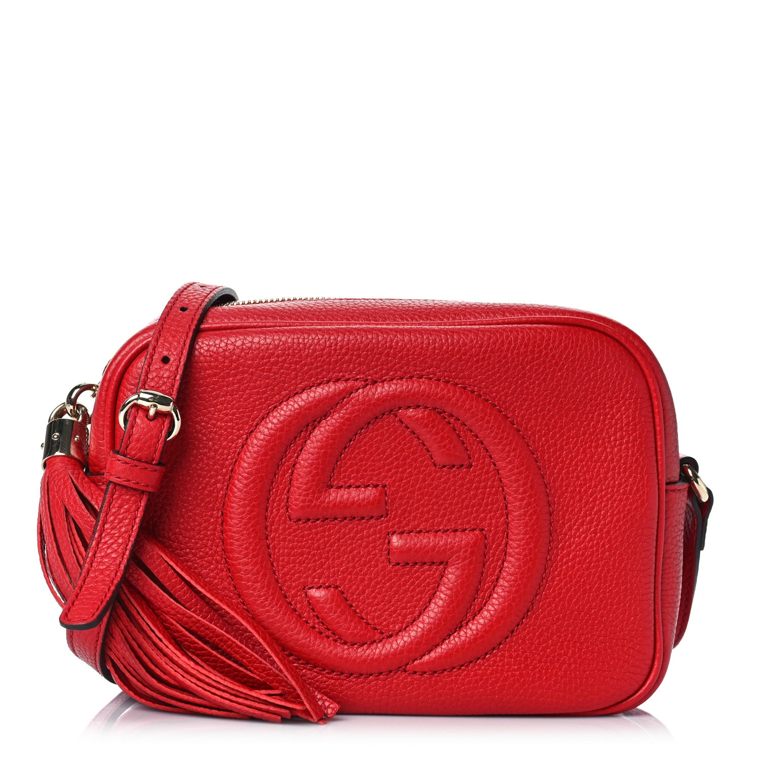 Gucci Pebbled Calfskin Small Soho Disco Bag Tabasco Red 1166988 ...
