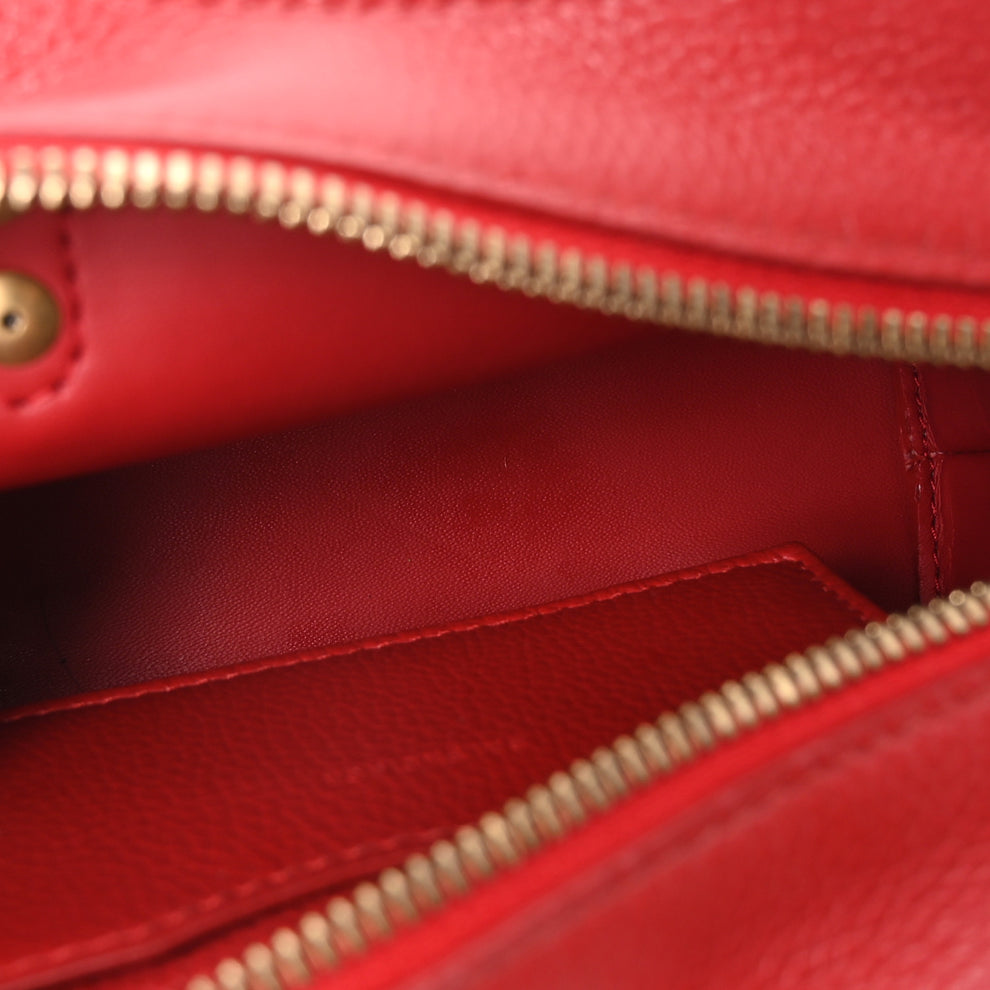 Balenciaga Grained Calfskin Neo Classic Brass Hardware Nano City Red ...