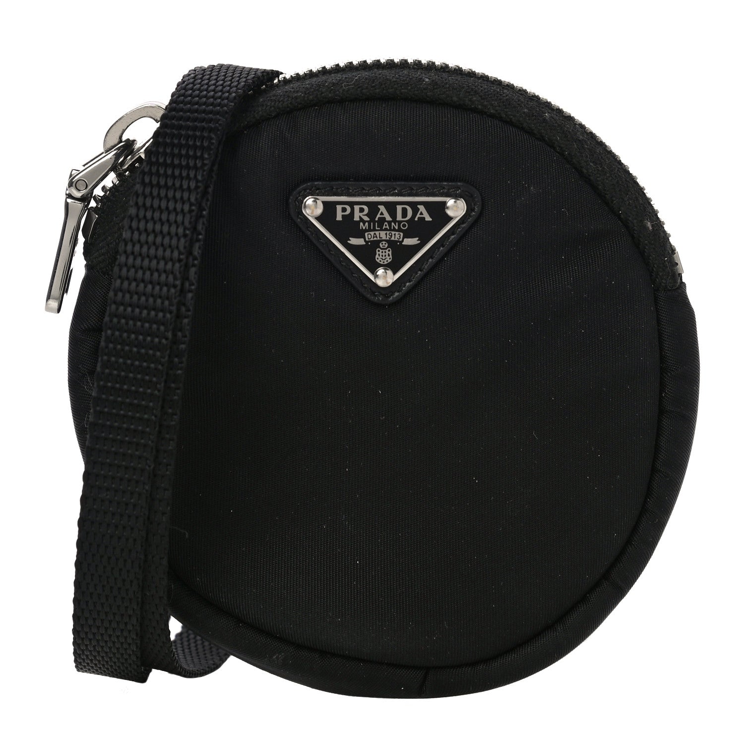 Prada Nylon Mini Round Coin Purse Black 923480 – FASHIONPHILE