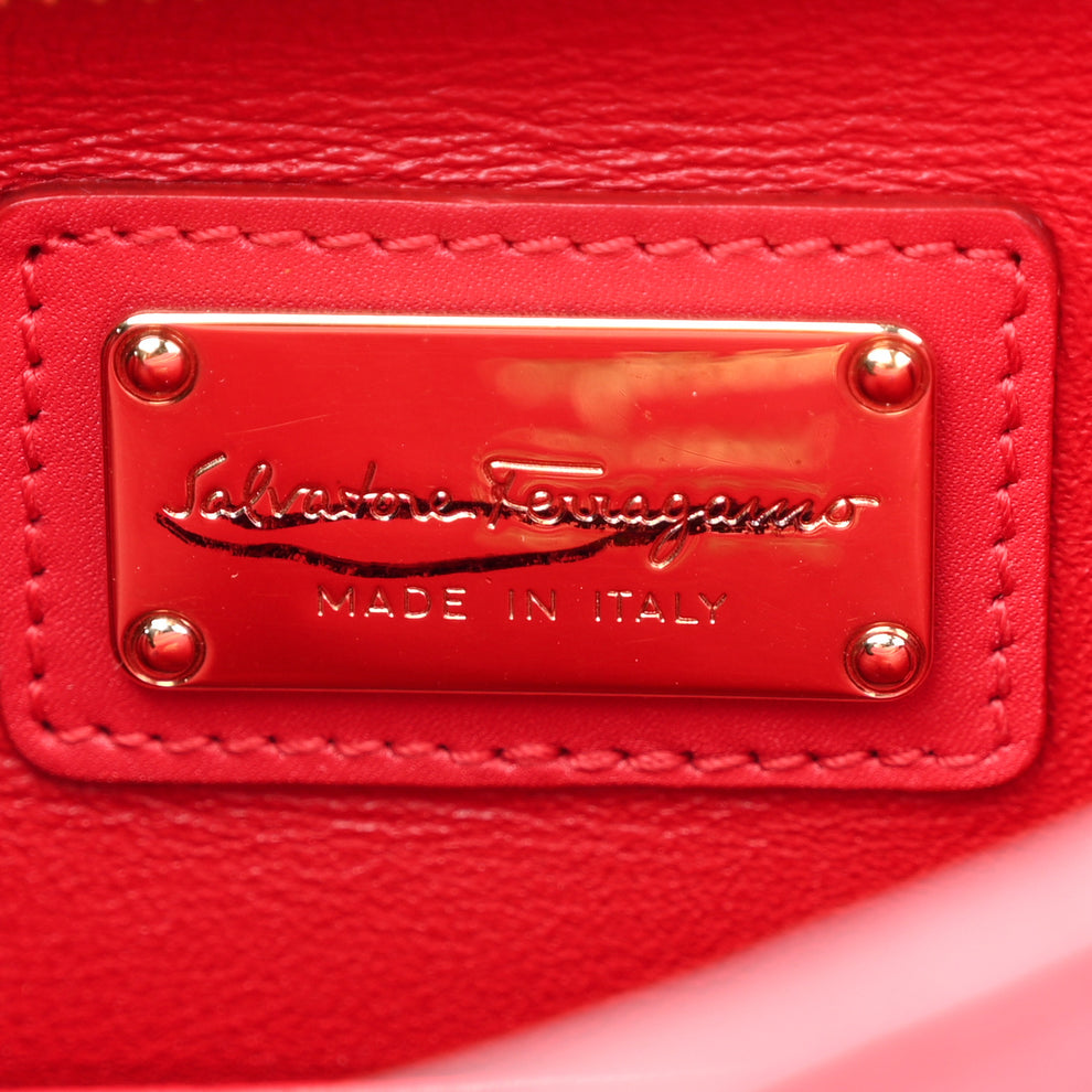 Salvatore Ferragamo Calfskin Medium Sofia Shoulder Bag Red 1837833 ...