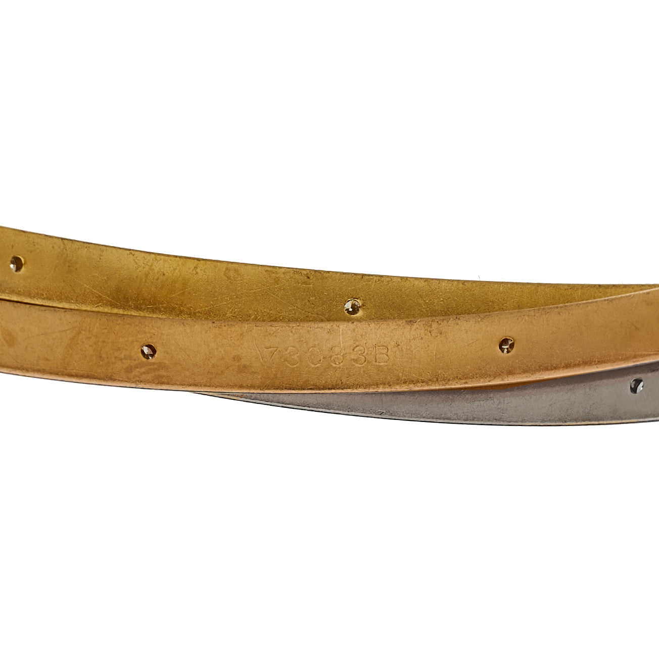 Cartier 18K Pink Yellow White Gold Diamond Trinity Bangle Bracelet ...