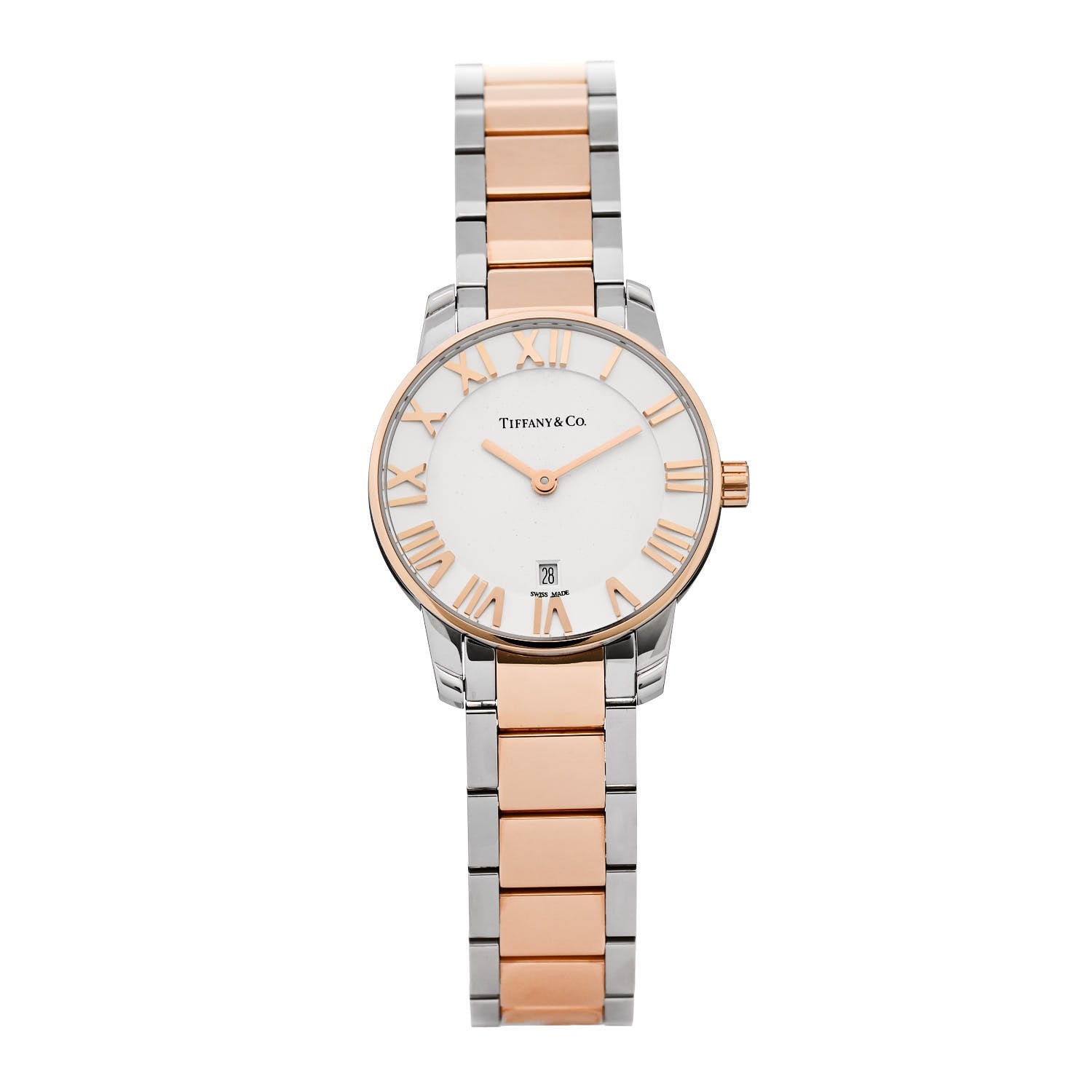 Tiffany Stainless Steel 18K Yellow Gold 29mm Atlas 2-Hand Quartz Watch ...