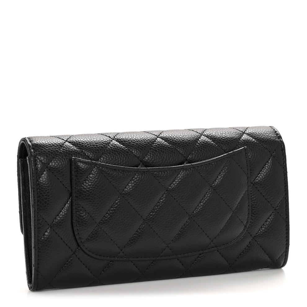 Chanel Caviar Quilted Large Gusset Flap Wallet Black 1770229 – FASHIONPHILE