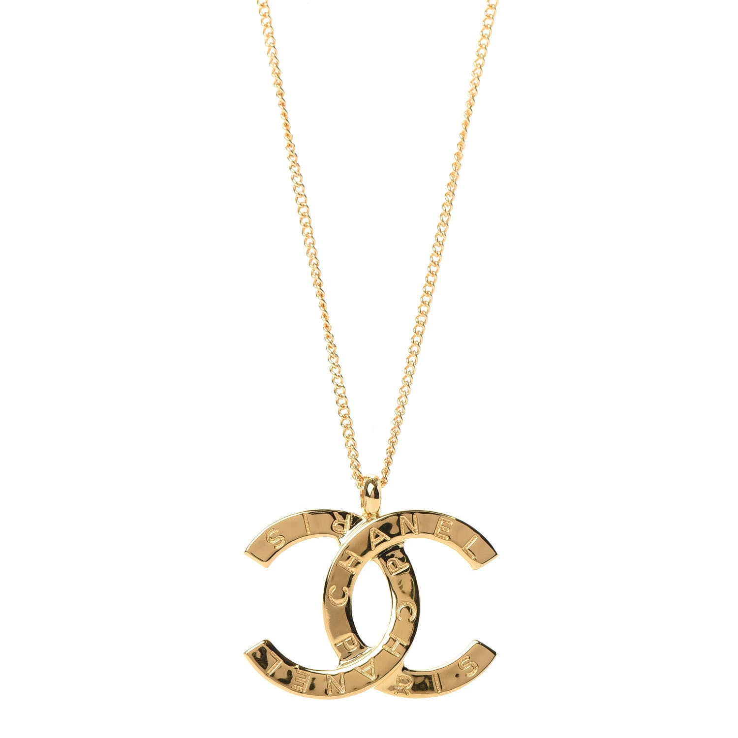 Chanel Metal CC Paris Button Necklace Gold 699675 – FASHIONPHILE