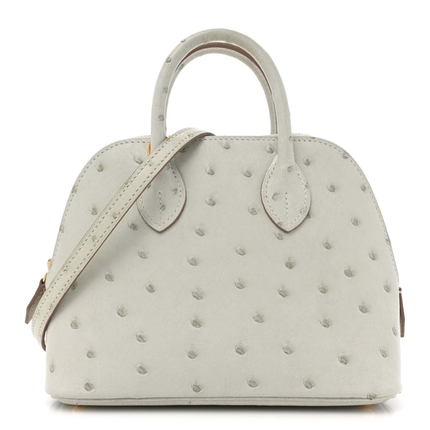Hermes Ostrich Bolide Mini 1923 Gris Perle 1414687 – FASHIONPHILE