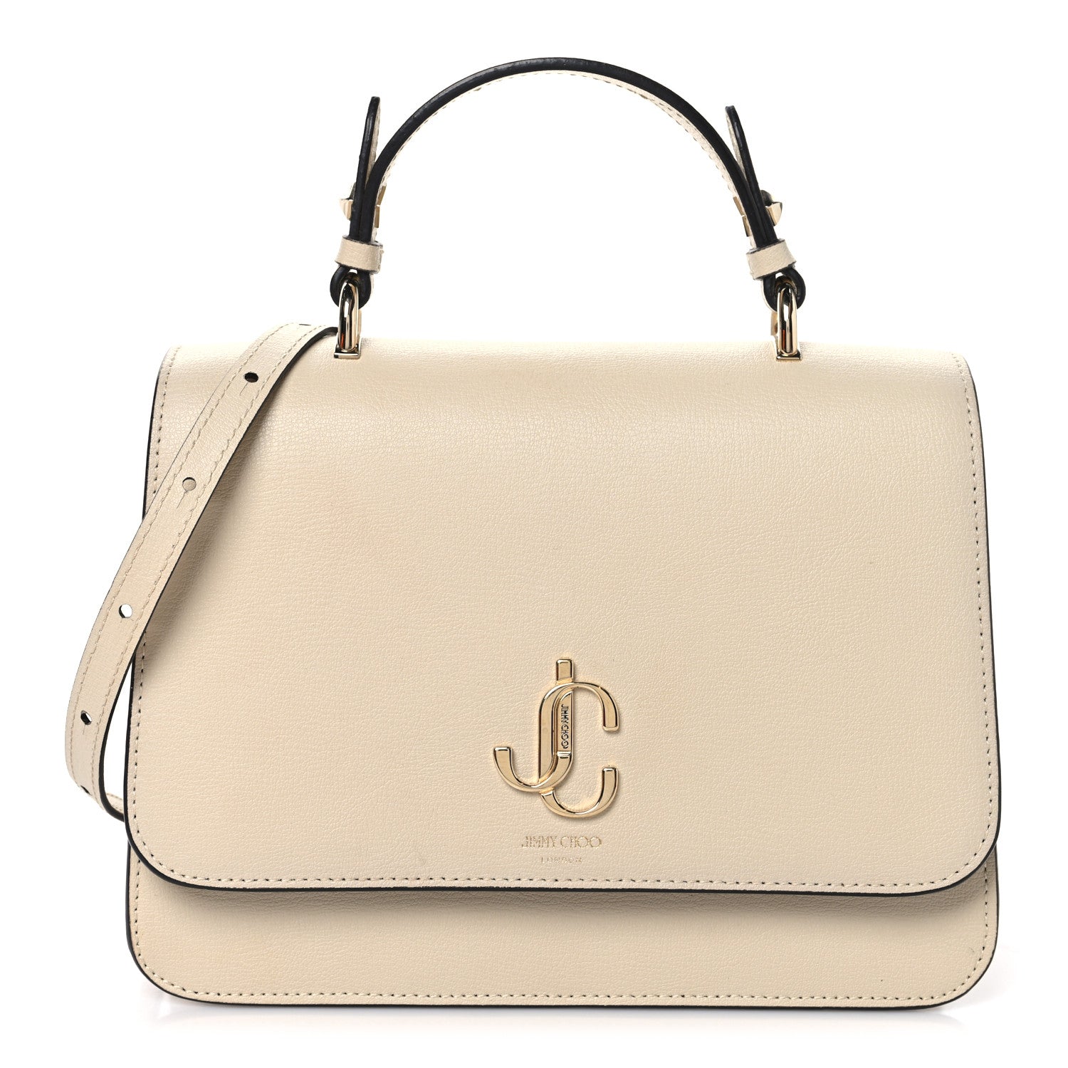 Jimmy Choo Grainy Calfskin JC Top Handle Beige 1782883 – FASHIONPHILE