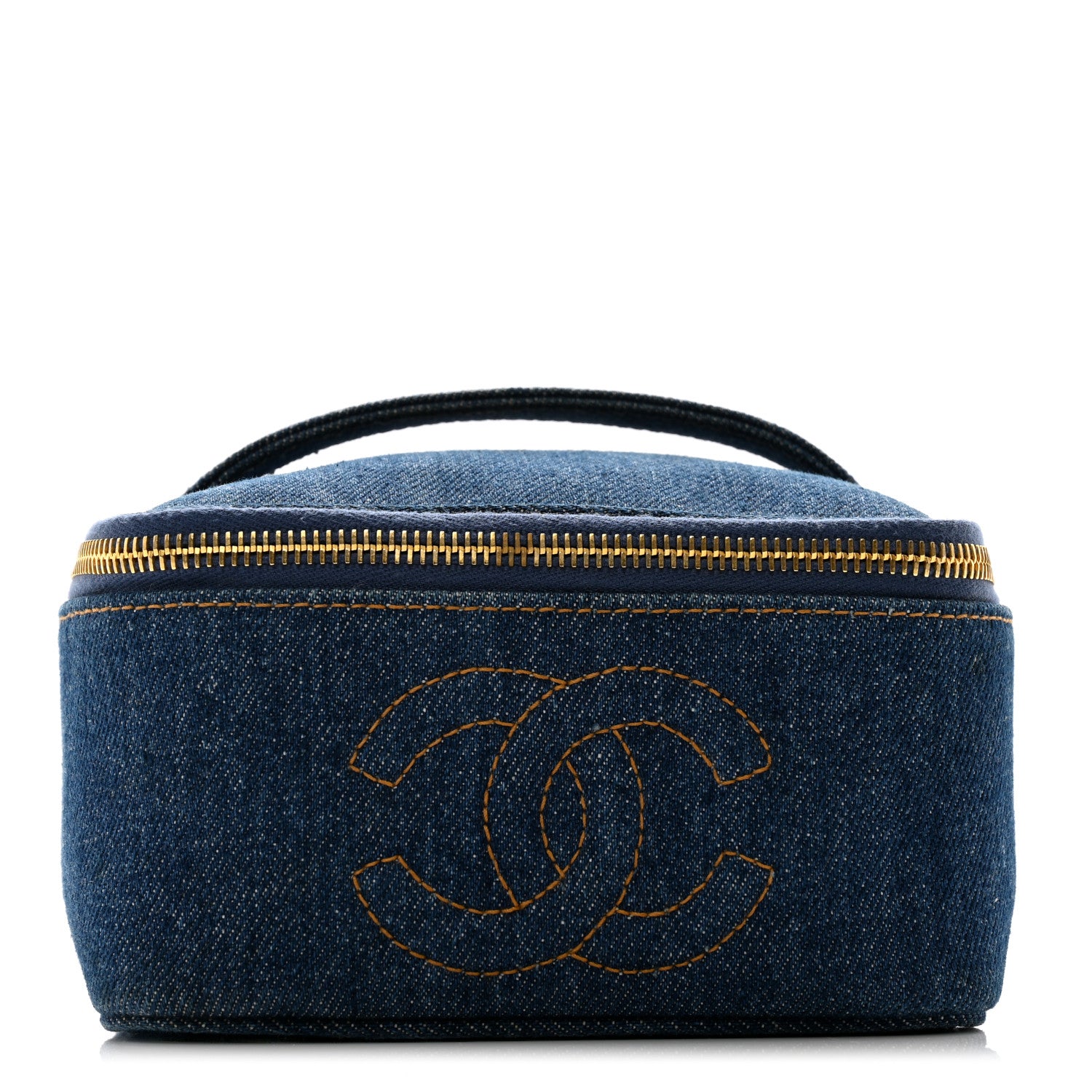 Chanel Denim Vanity Cosmetic Case Blue 1504236 – FASHIONPHILE