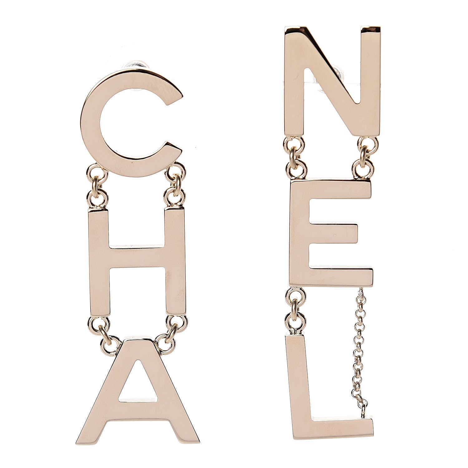Chanel Metal Cha-Nel Logo Drop Earrings Gold 450603 – FASHIONPHILE
