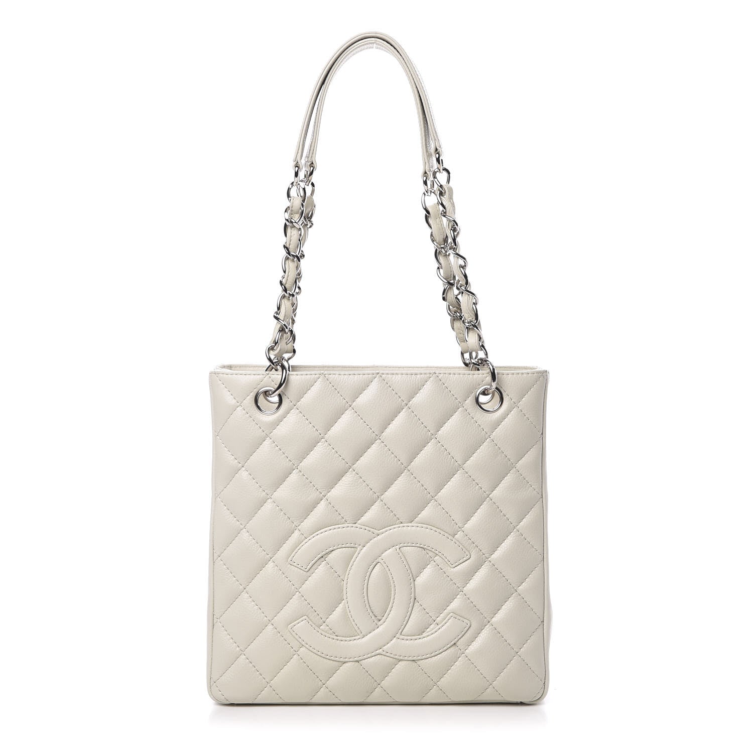 Chanel Caviar Quilted Petit Shopping Tote PST White 617839 – FASHIONPHILE