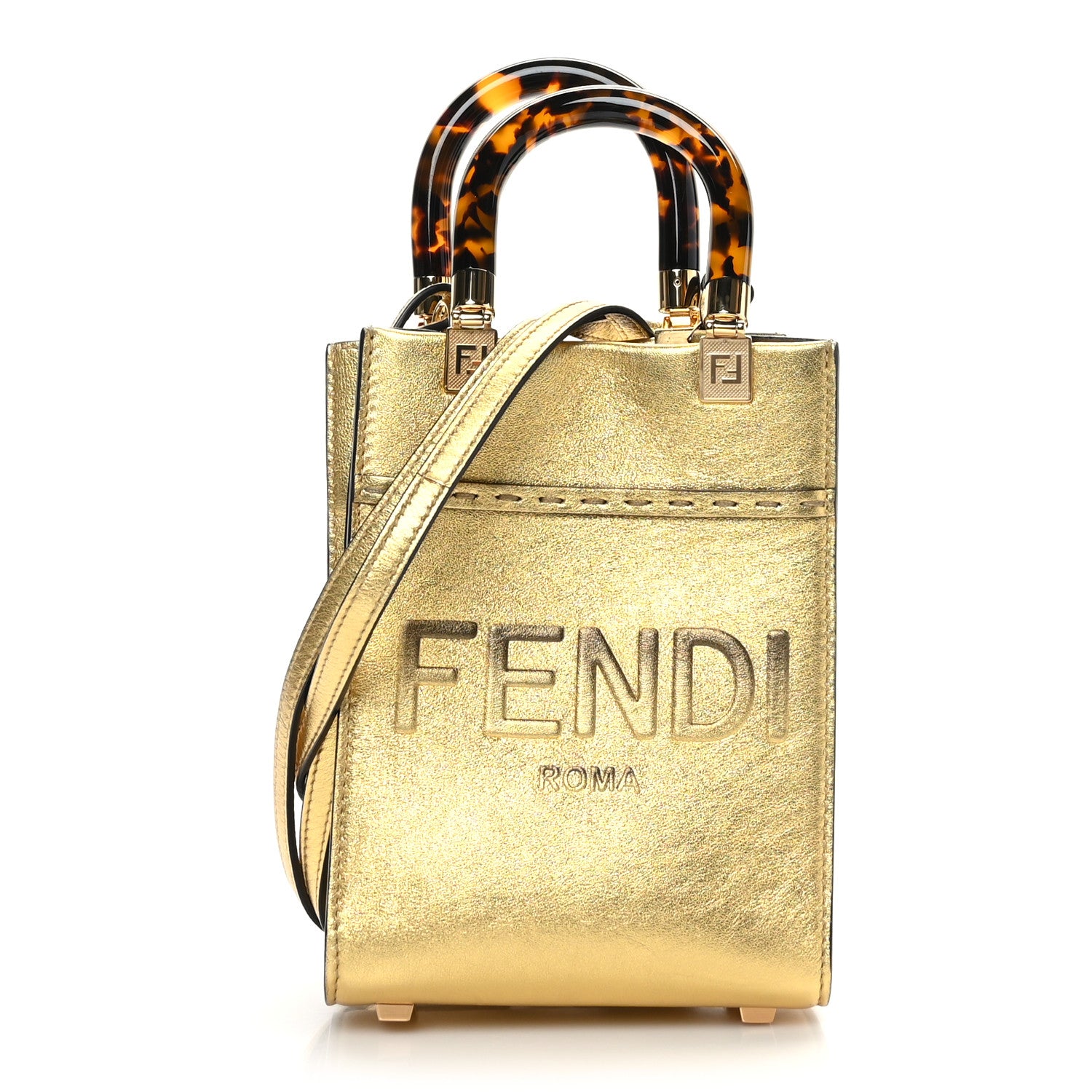 Fendi Vitello Catalan Mirror Plexiglass Mini Fendi Sunshine Shopper ...