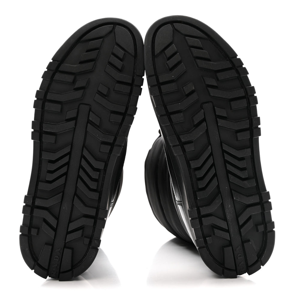 Prada Nylon Gabardin Metal Triangle Logo Padded Moon Boots 39.5 Black ...