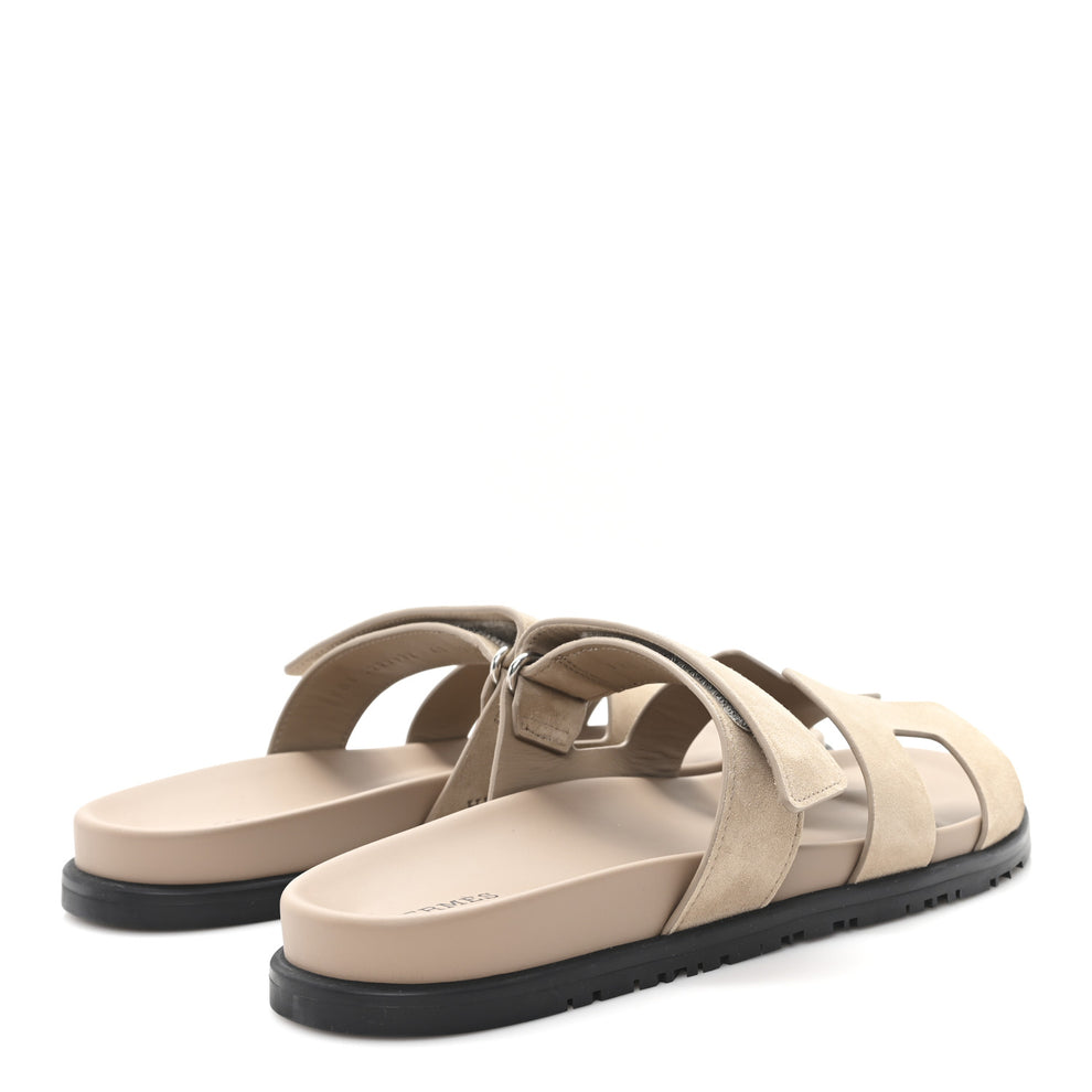 Hermes Suede Goatskin Womens Chypre Sandals 41 Beige Sable 1803750 ...