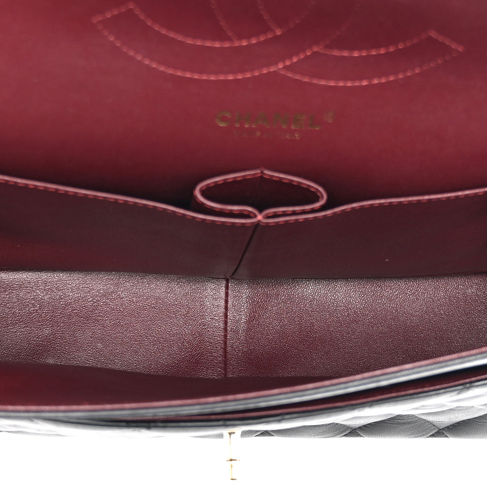 Chanel Lambskin Quilted Jumbo Double Flap Black 1788985 – FASHIONPHILE