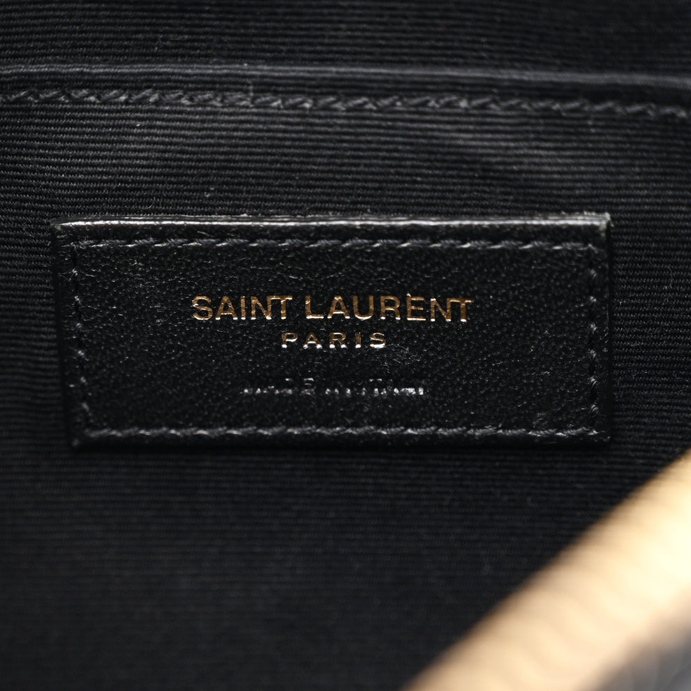 Saint Laurent Calfskin Leopard Print Monogram Lou Camera Bag Black ...