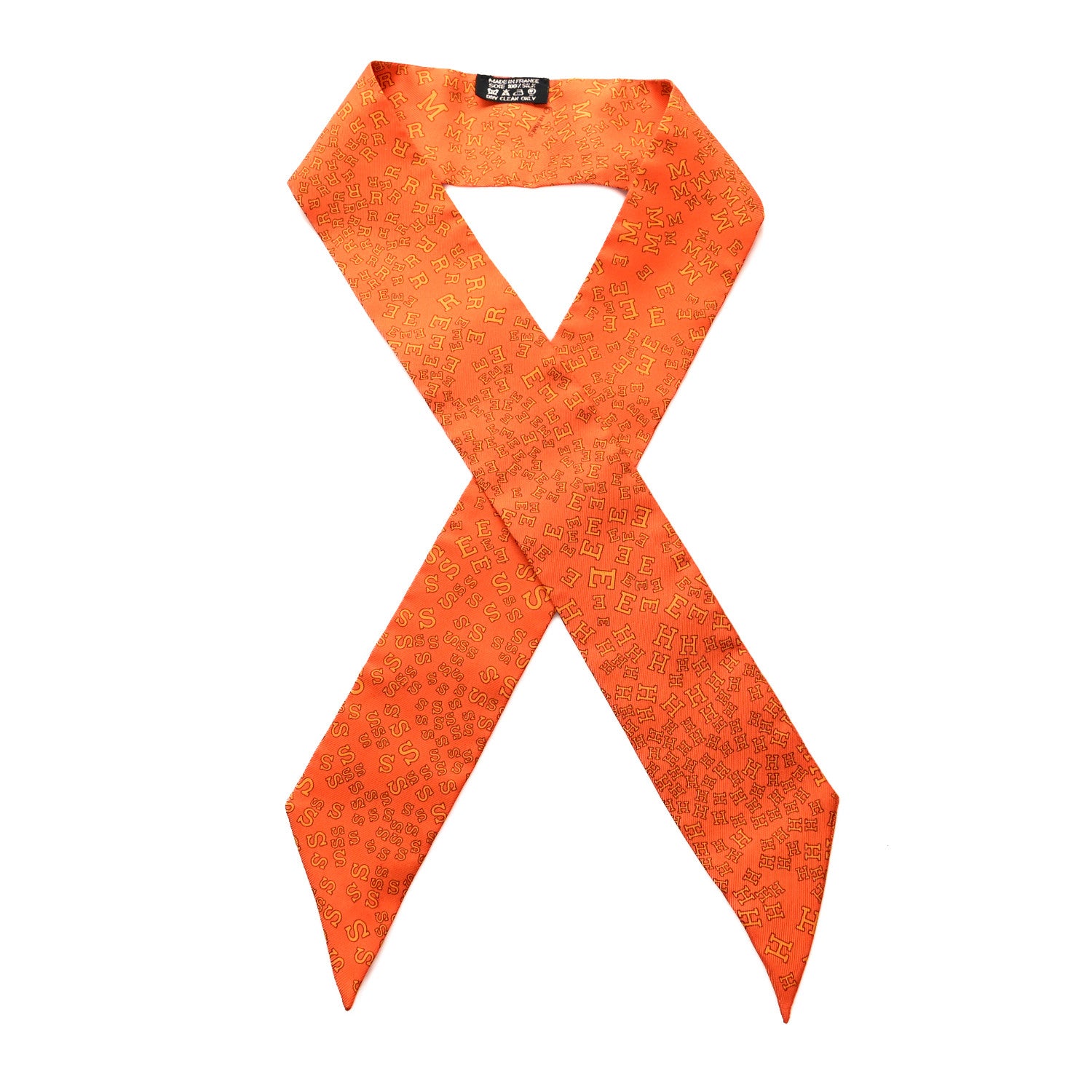 Hermes Silk Scattered Letters Twilly 1339675 – FASHIONPHILE