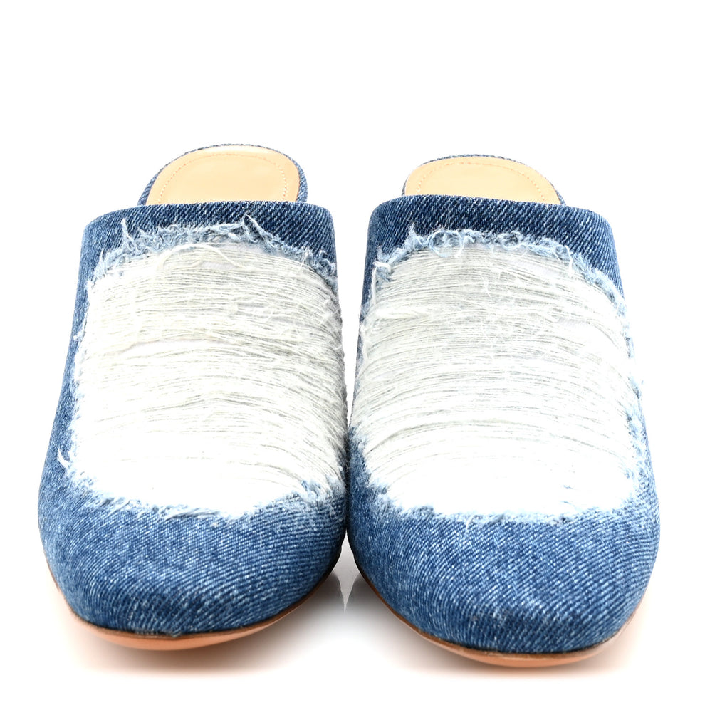 Loewe Ripped Denim 90 Mules Washed Denim 1802516 – FASHIONPHILE