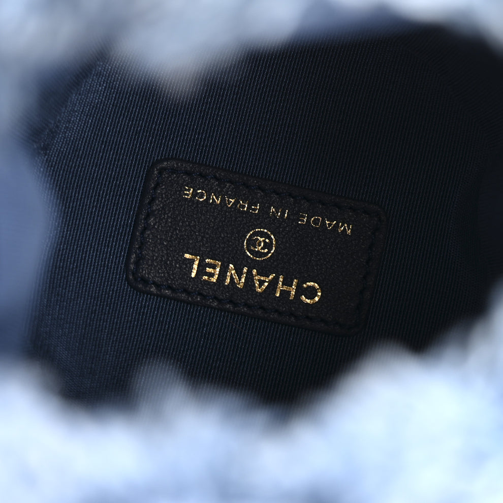 Chanel Denim Quilted Mood Mini Bucket With Chain Blue Multicolor ...