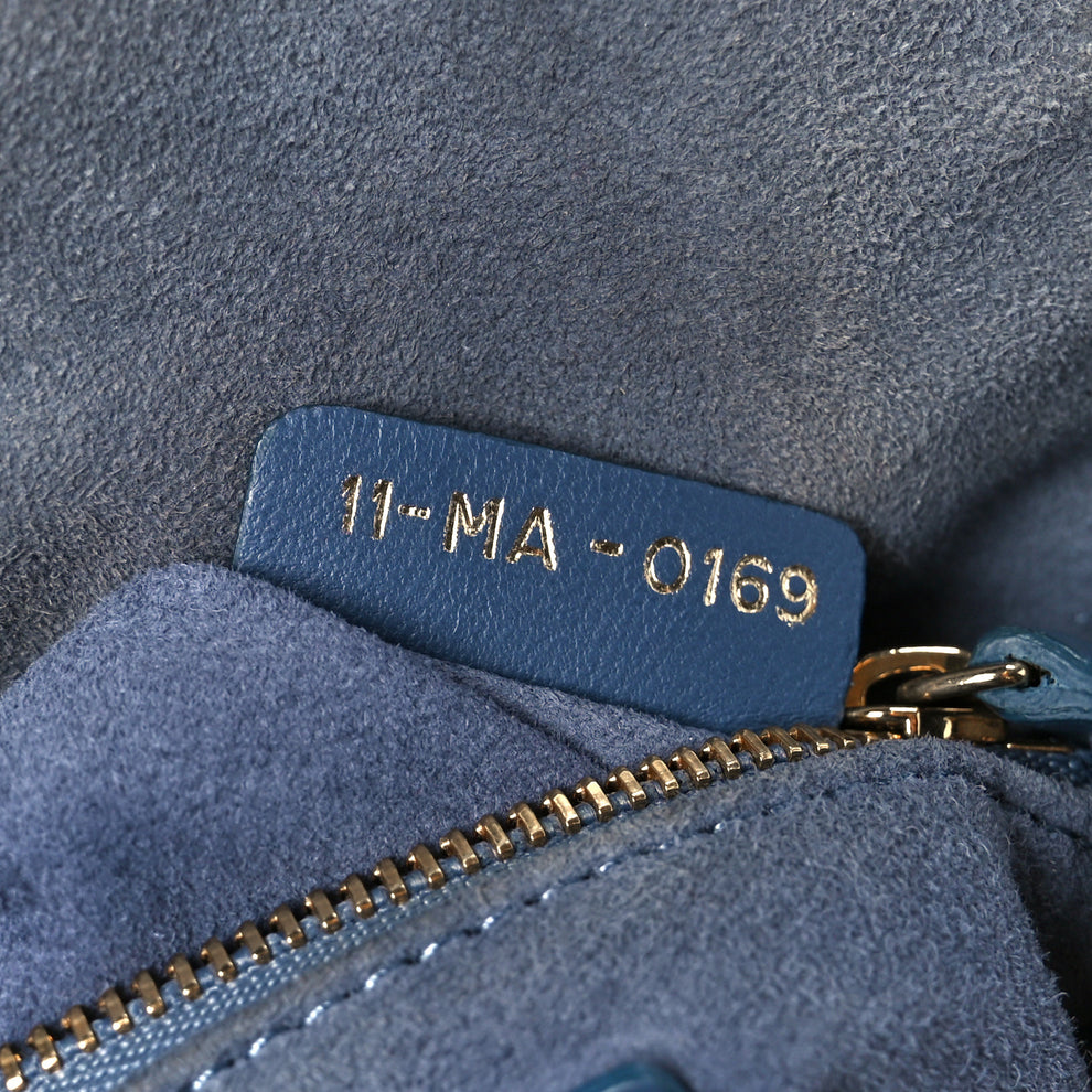 Christian Dior Satin Swarovski Crystal Cannage Mini Lady Dior Grey ...