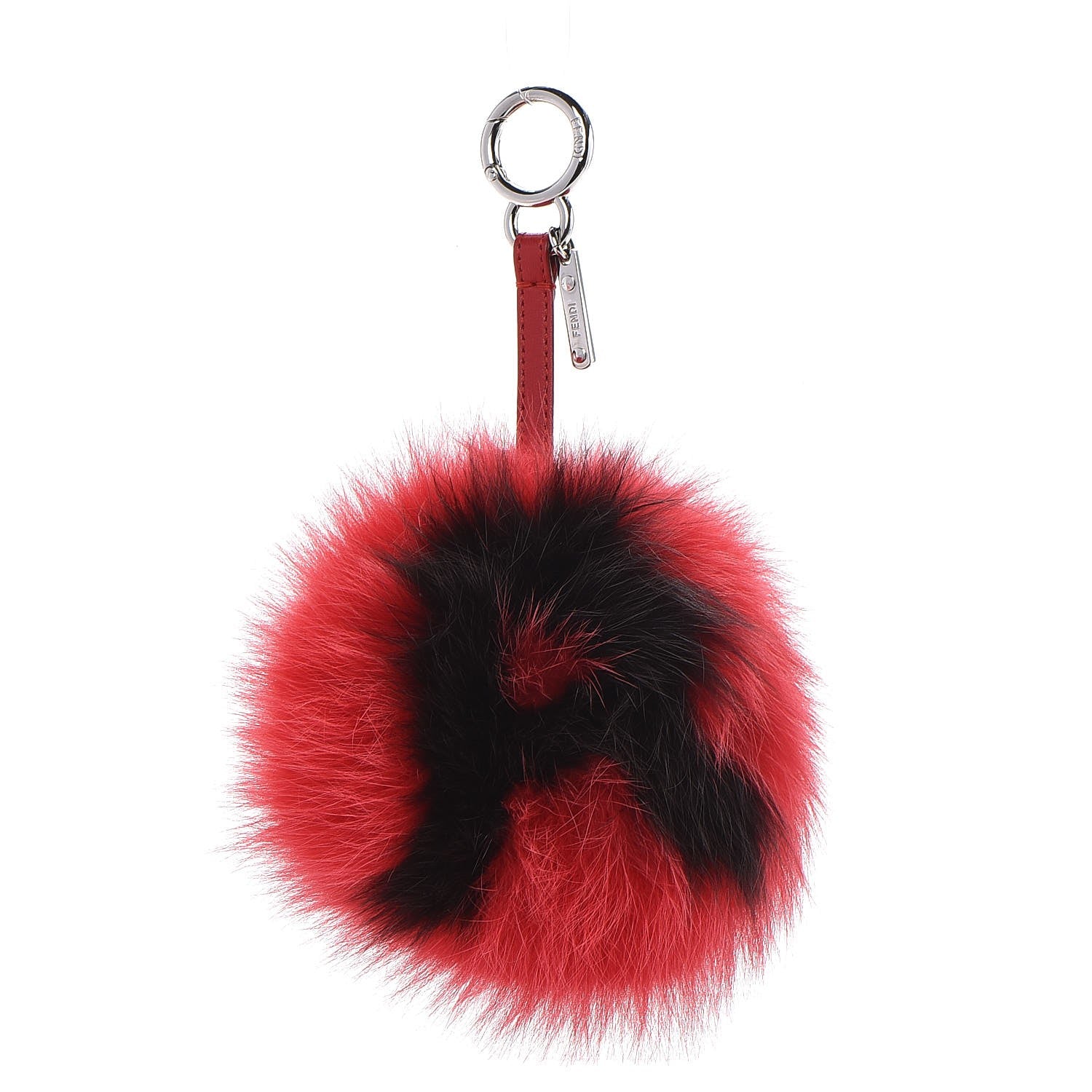 Fendi Fox Fur Shiny Nappa Bi-Color A ABCharm Bag Charm Rosso Chiaro ...