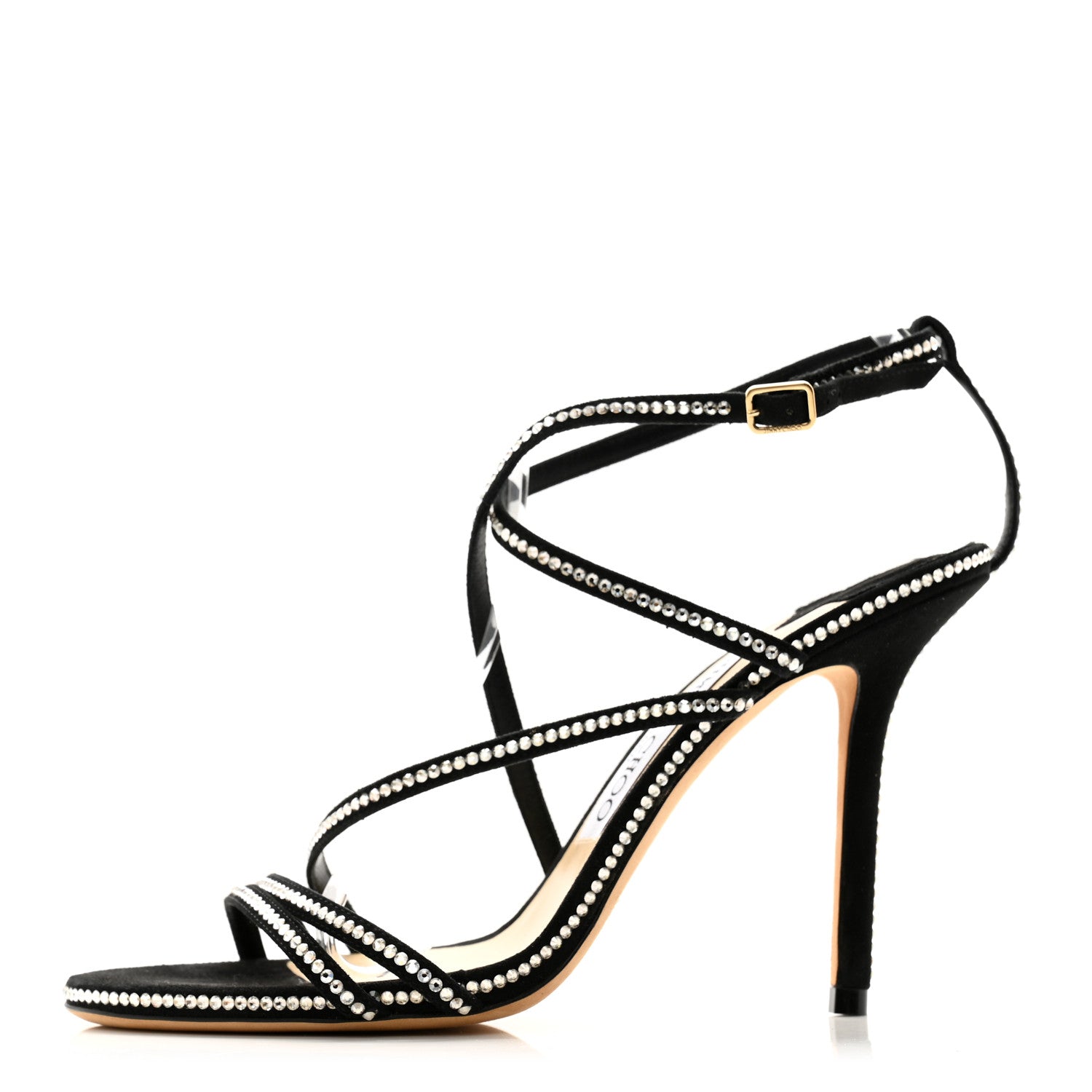Jimmy Choo Crystal Suede Dudette 100 Pumps 36.5 Black 1506264 ...