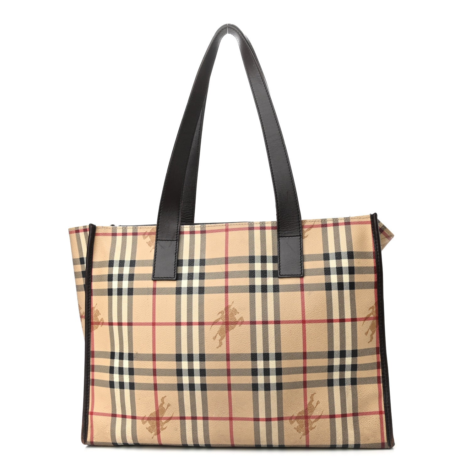Burberry Haymarket Check Tote Chocolate 934204 – FASHIONPHILE