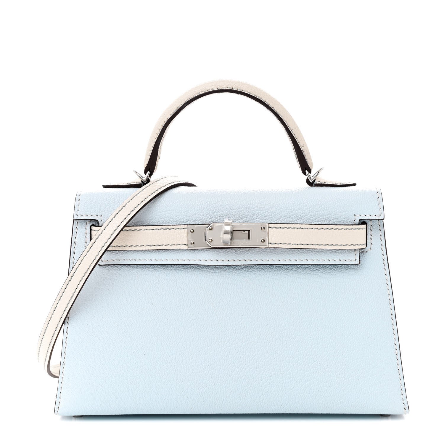 Hermes Chevre Mysore Horseshoe Mini Kelly Sellier 20 Bleu Brume Nata ...